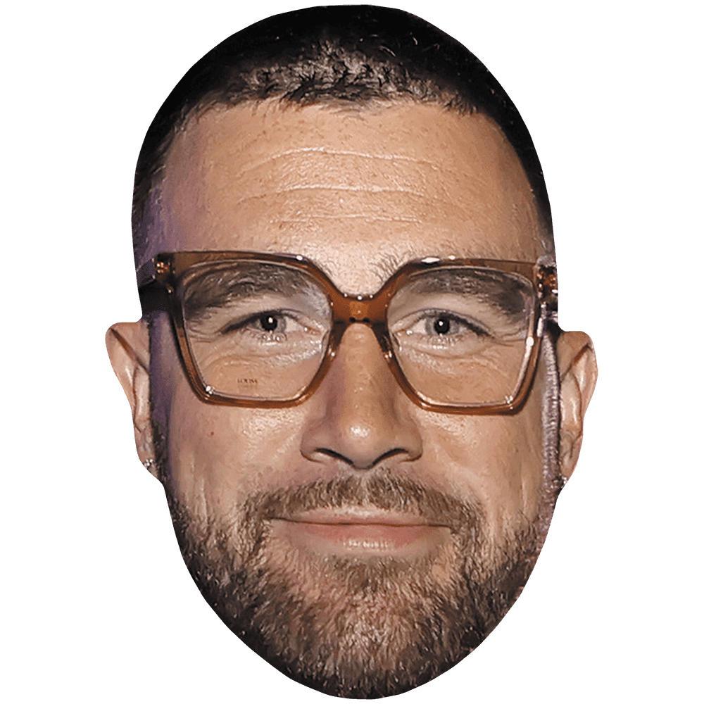 Travis Kelce (Glasses) Flat Cardboard Face - Walmart.com