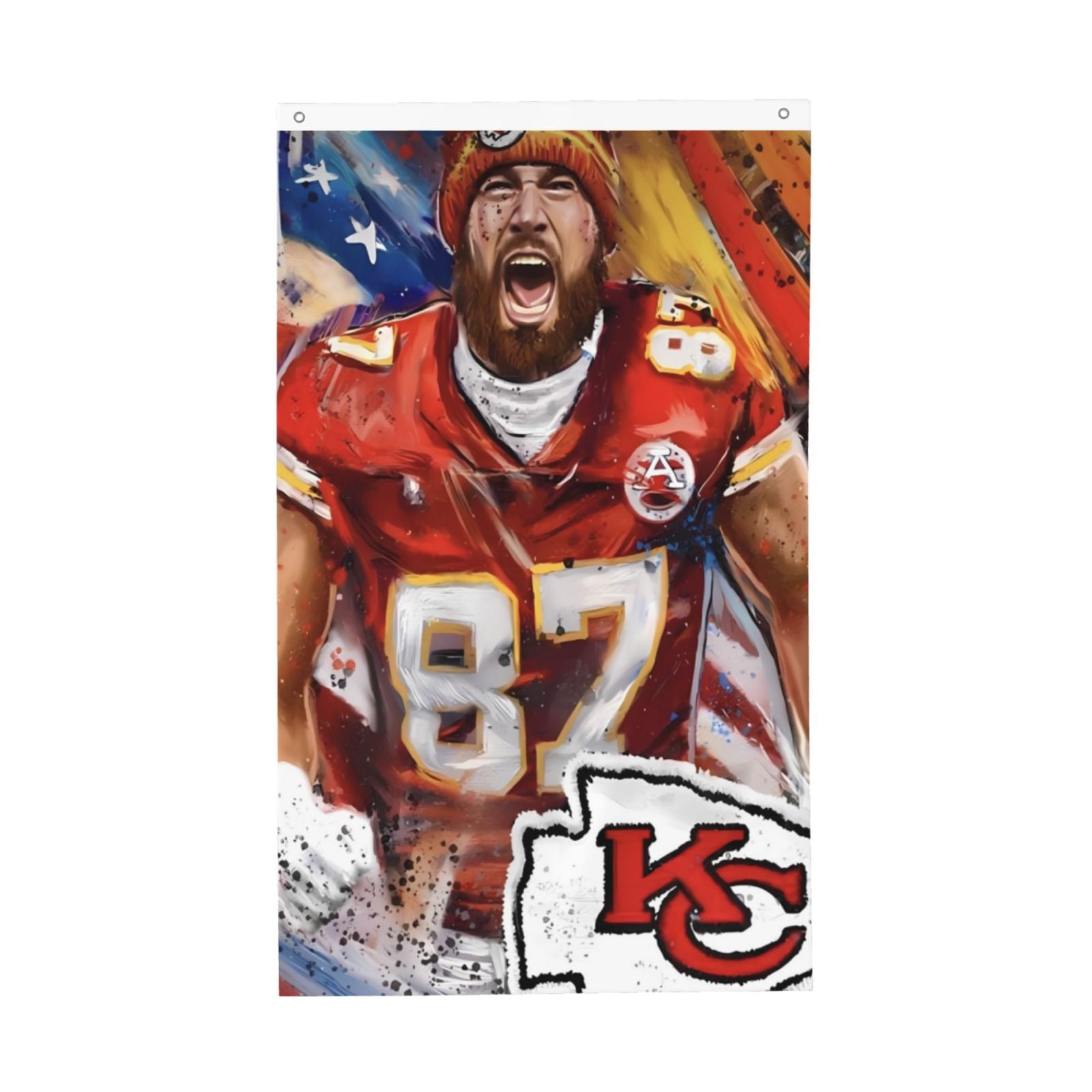 Travis Kelce Player Flags American Football Double-Sided Cheering Flags ...