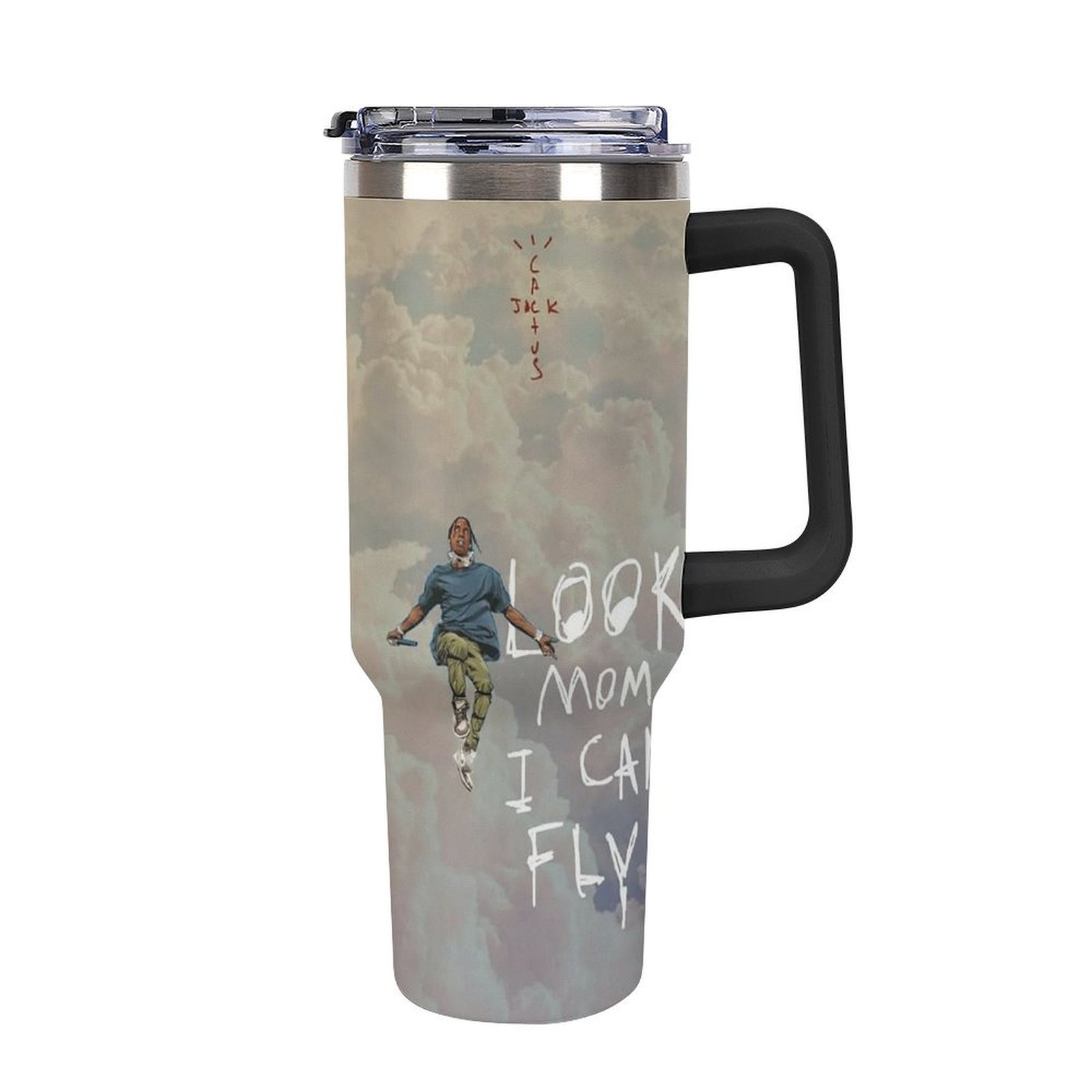 Travis Rapper Scott Astroworld Large Capacity Car Cup with Handle ...