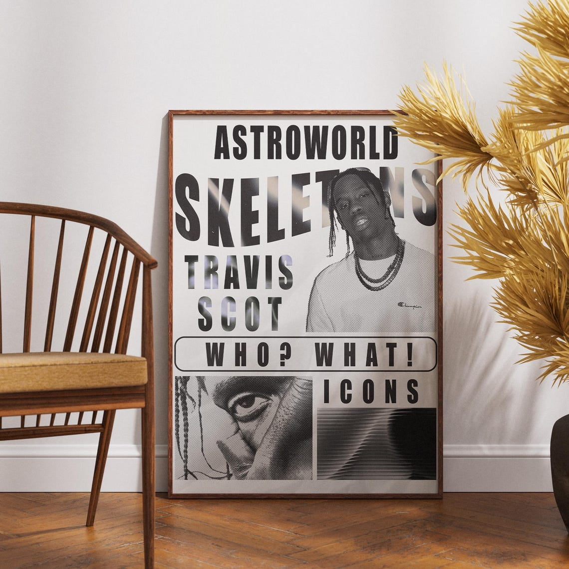 Travis Scott Album Cover, Hip Hop Wall Art, #1771, Unframed Canvas Size ...
