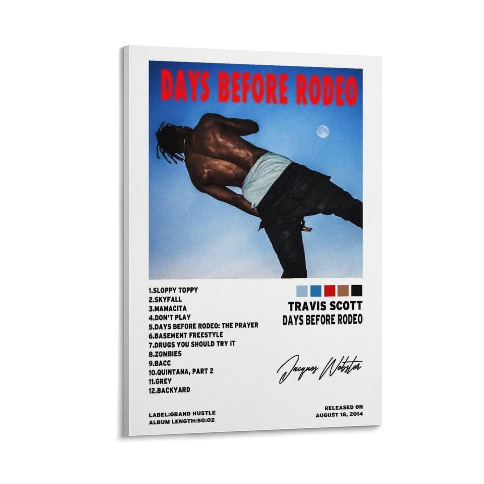 Travis Scott Days Before Rodeo Album Signature Poster (5) Canvas Poster ...