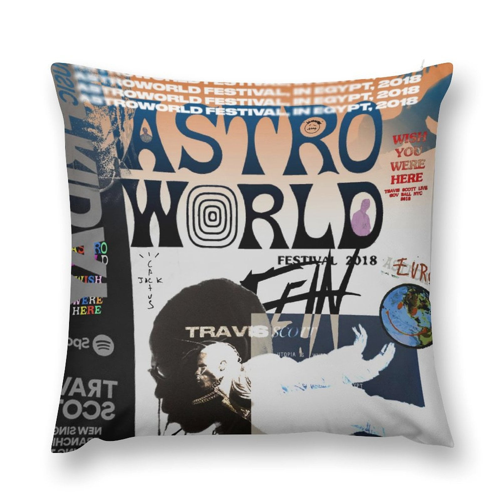 Travis Scott Merch Rapper Travis Scott Pillowcase Hip Hop Room Decor ...