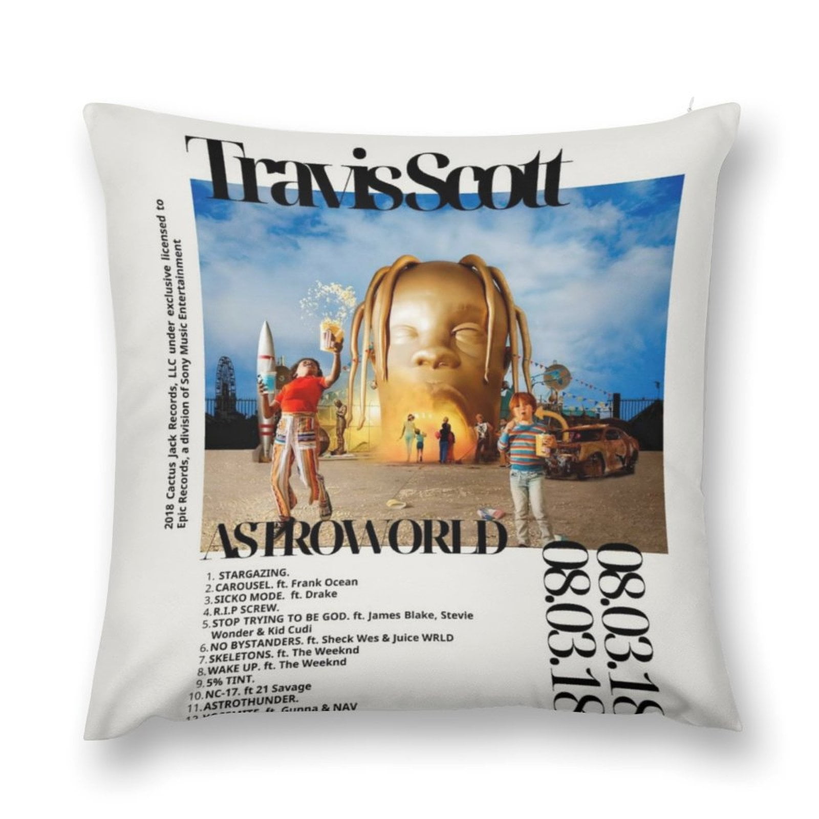 Travis Scott Merch Rapper Travis Scott Pillowcase Hip Hop Room Decor ...