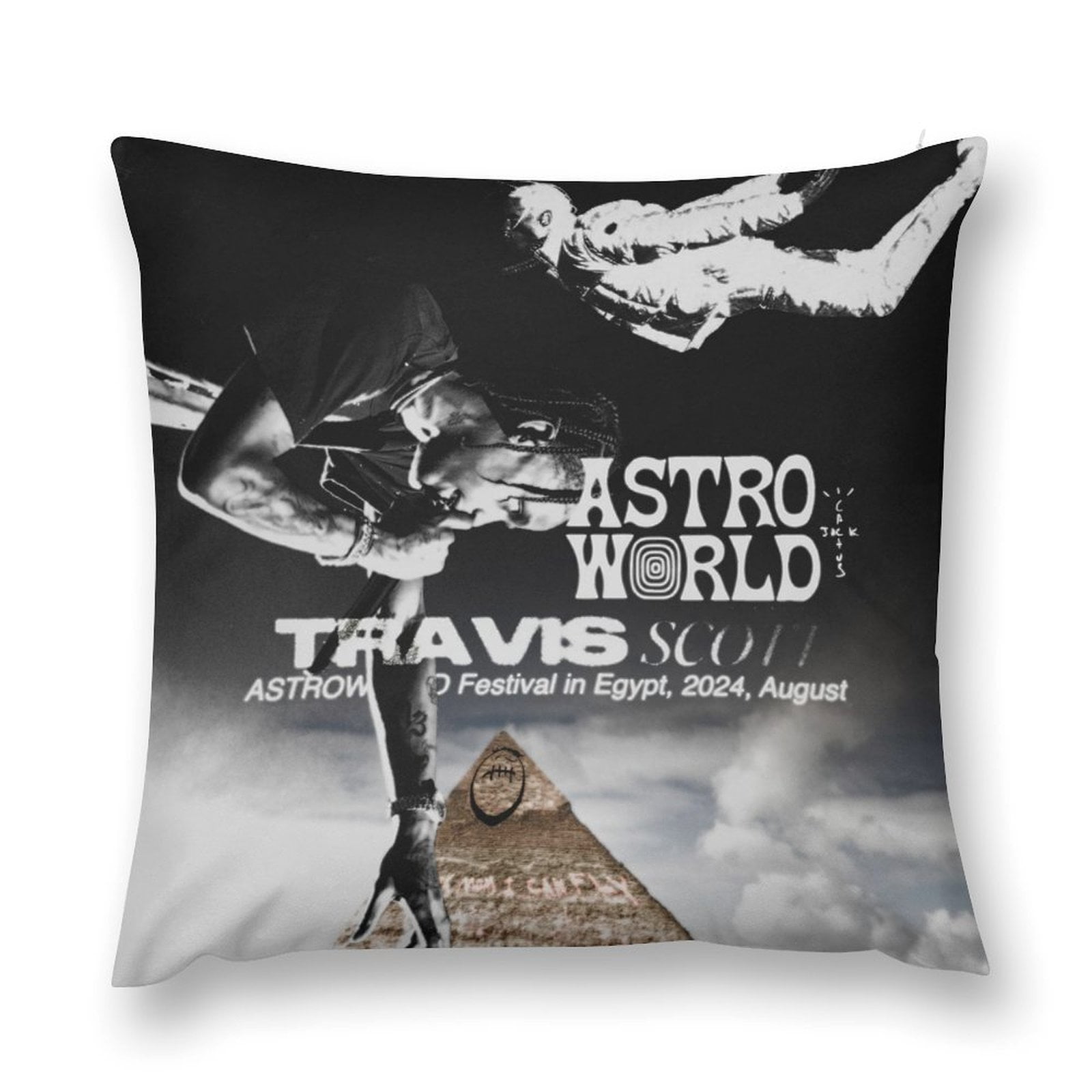 Travis Scott Merch Rapper Travis Scott Pillowcase Hip Hop Room Decor ...