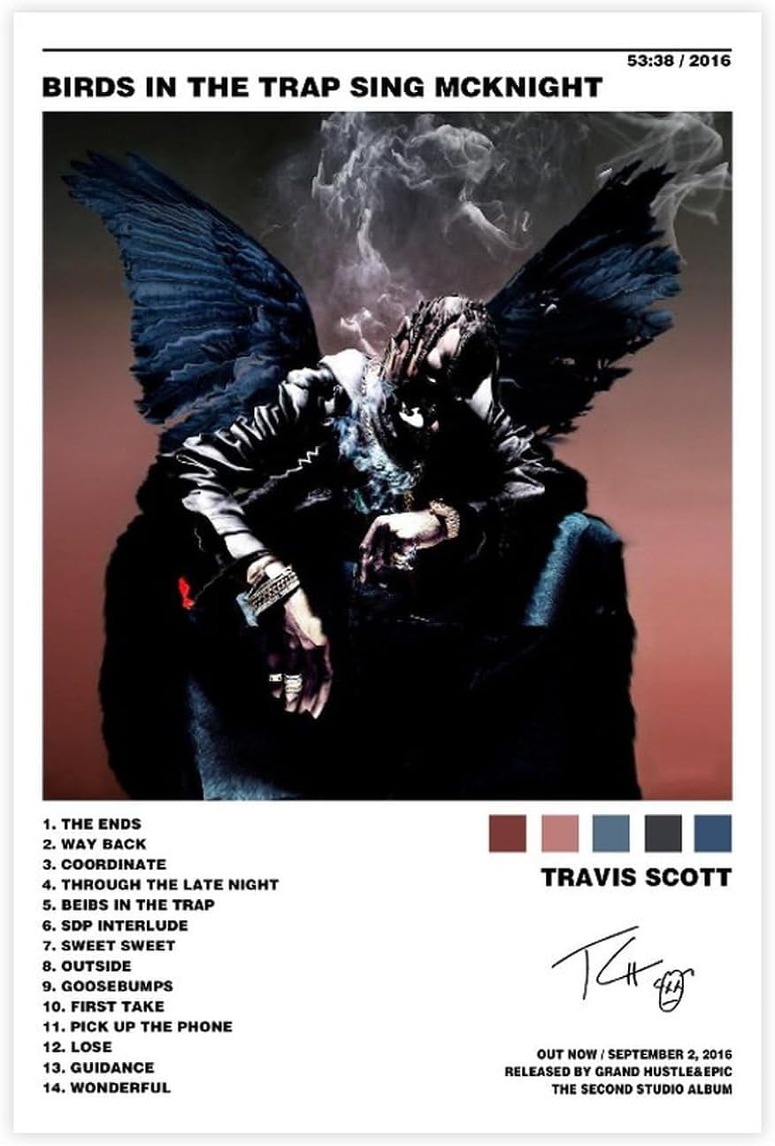 Travis Scott Poster Birds in The Trap Sing McKnight Rapper Music Album ...