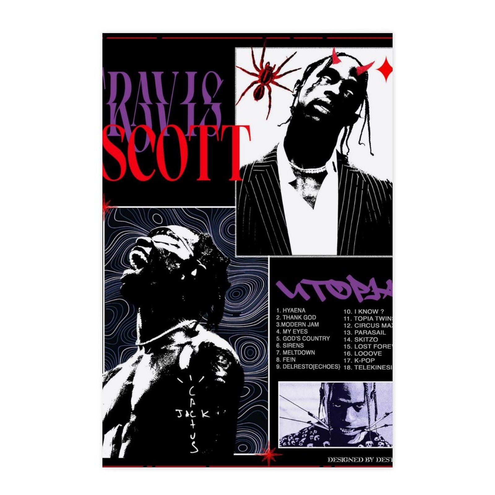 Travis Scott Poster Hip Hop Rapper Room Decor Travis Scott Merch ...