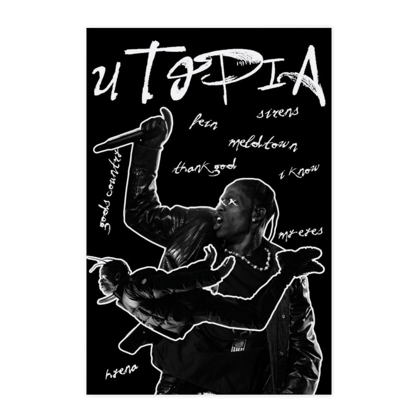 Travis Scott Poster Hip Hop Rapper Room Decor Travis Scott Merch ...
