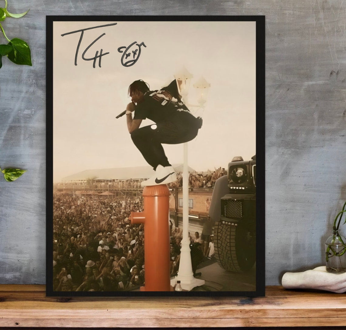 Travis Scott Poster, Signed Poster, Travis Scott Wall Art, Music Poster ...
