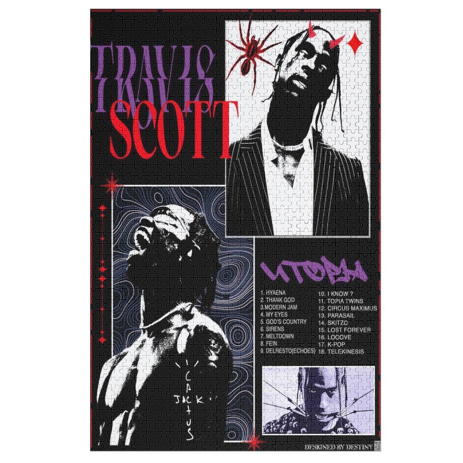 Travis Scott Puzzles for Cartoon Child Home Entertainment 1000 ...