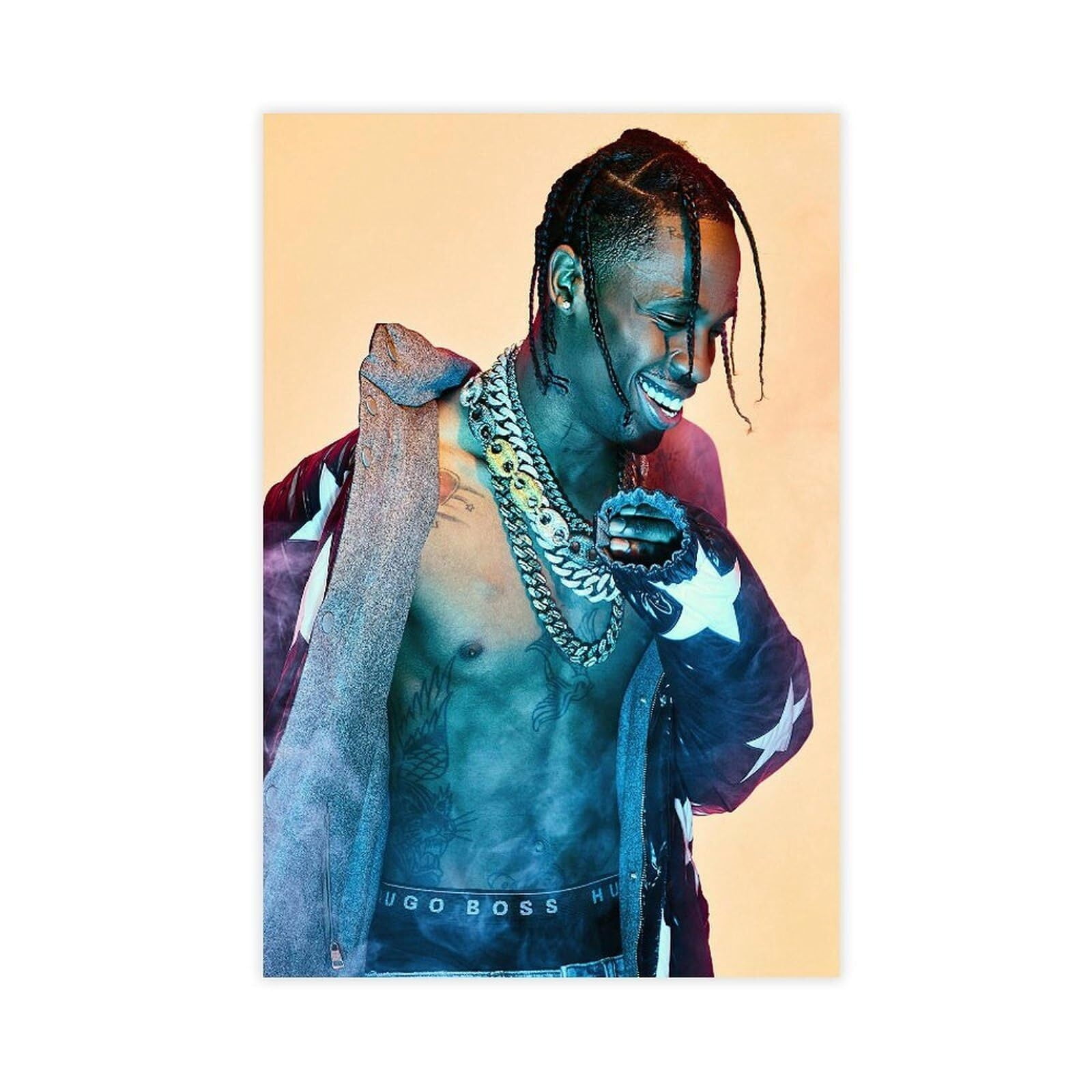 Travis Scott Rapper Music (8) Canvas Poster Bedroom Decor Landscape ...