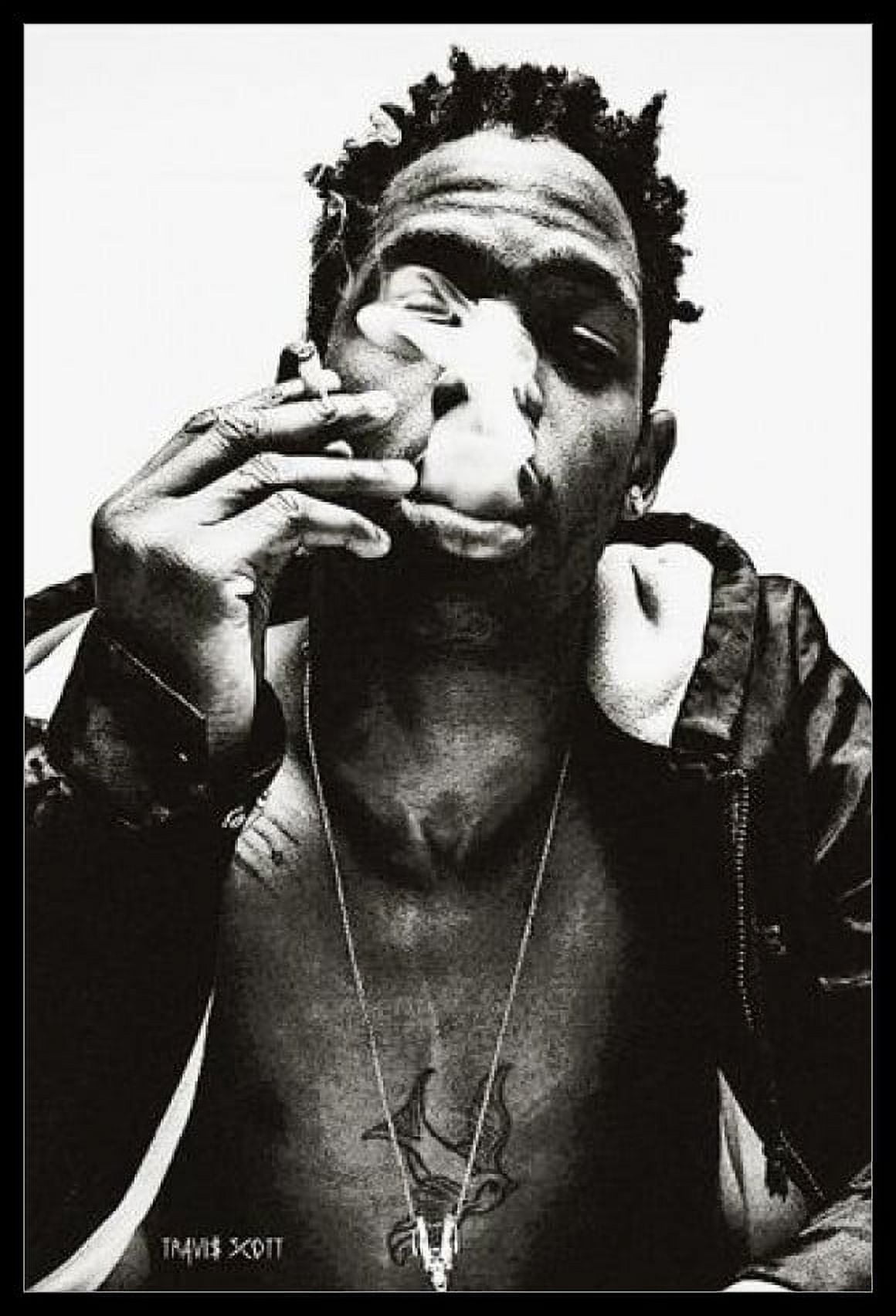 Travis Scott Smoke Laminated & Framed Poster (24 x 36) - Walmart.com