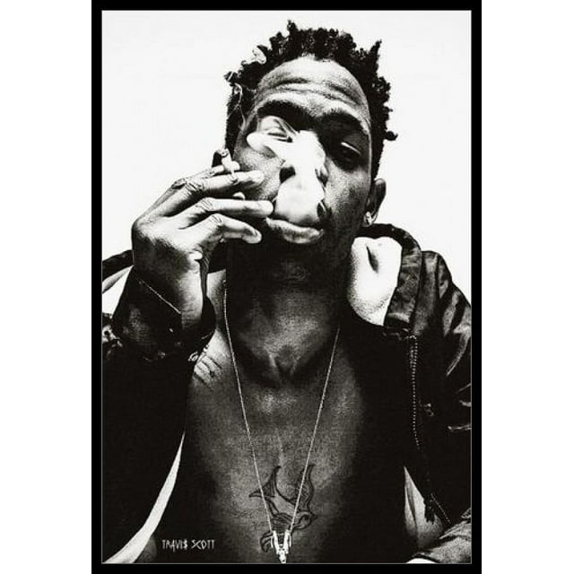 Travis Scott Smoke Laminated & Framed Poster (24 x 36) - Walmart.com