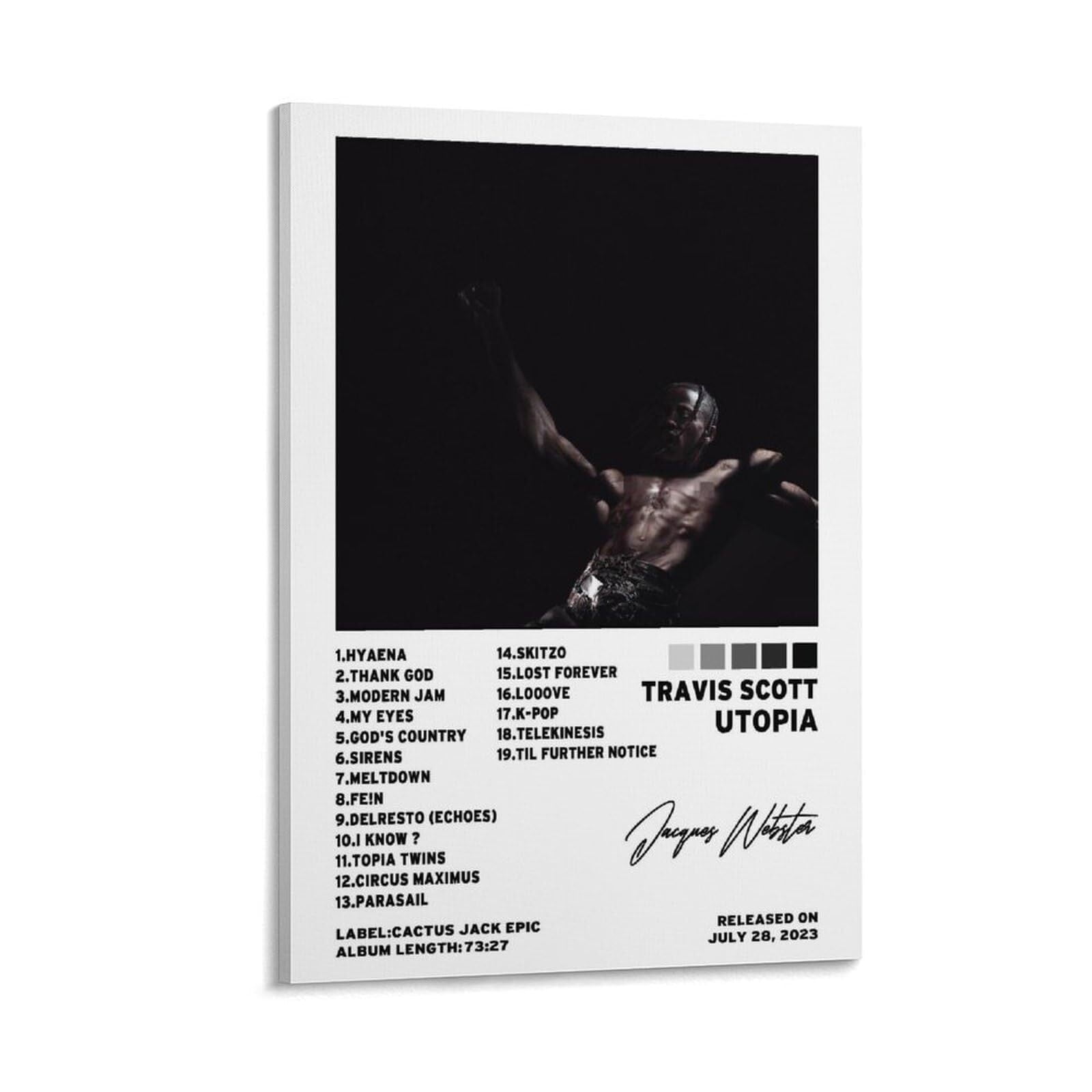 Travis Scott UTOPIA Album Signature Poster (5) Canvas Poster Wall Art ...