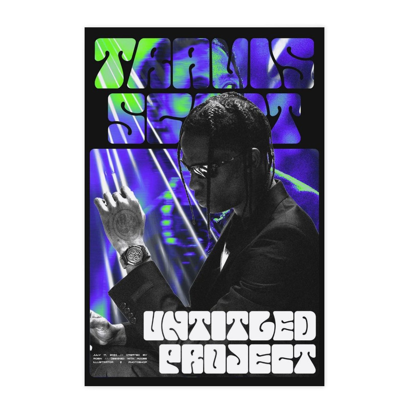 Travis Scott stickers posters wall decoration 40*60（cm） - Walmart.com