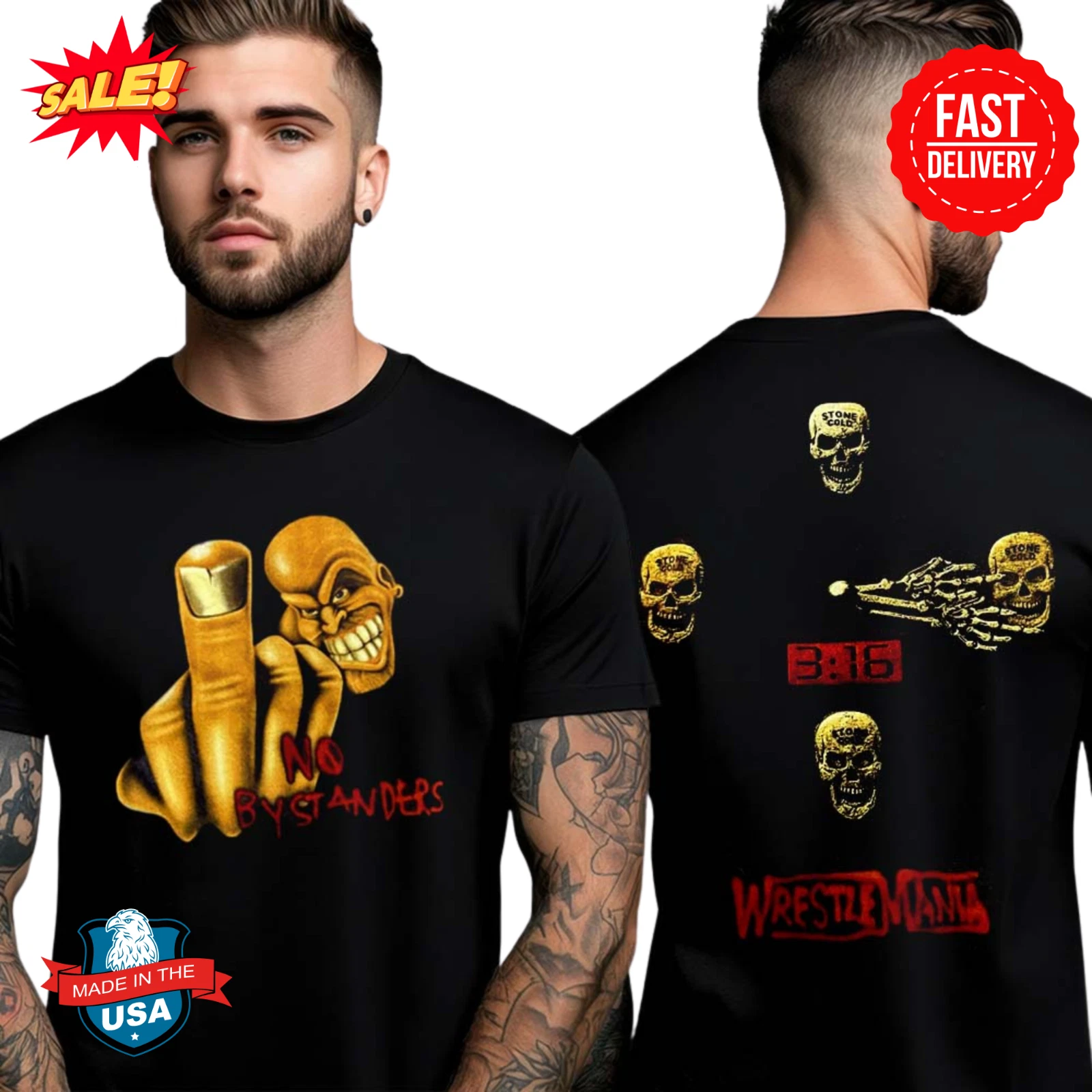 Travis_Scott x WWE For Wrestlemania 41 No Bystanders Two Side T-Shirt ...