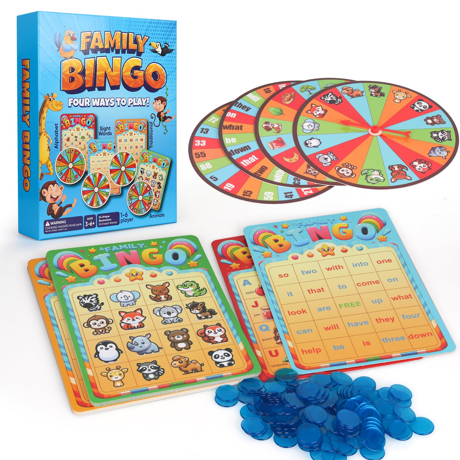 Travofun Family Bingo Game - Four Ways to Play - Alphabet and Number ...