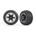 Traxxas 3771X Tires & Wheels 2.8 RXT Black & Satin Wheels, Ribbed Tires ...