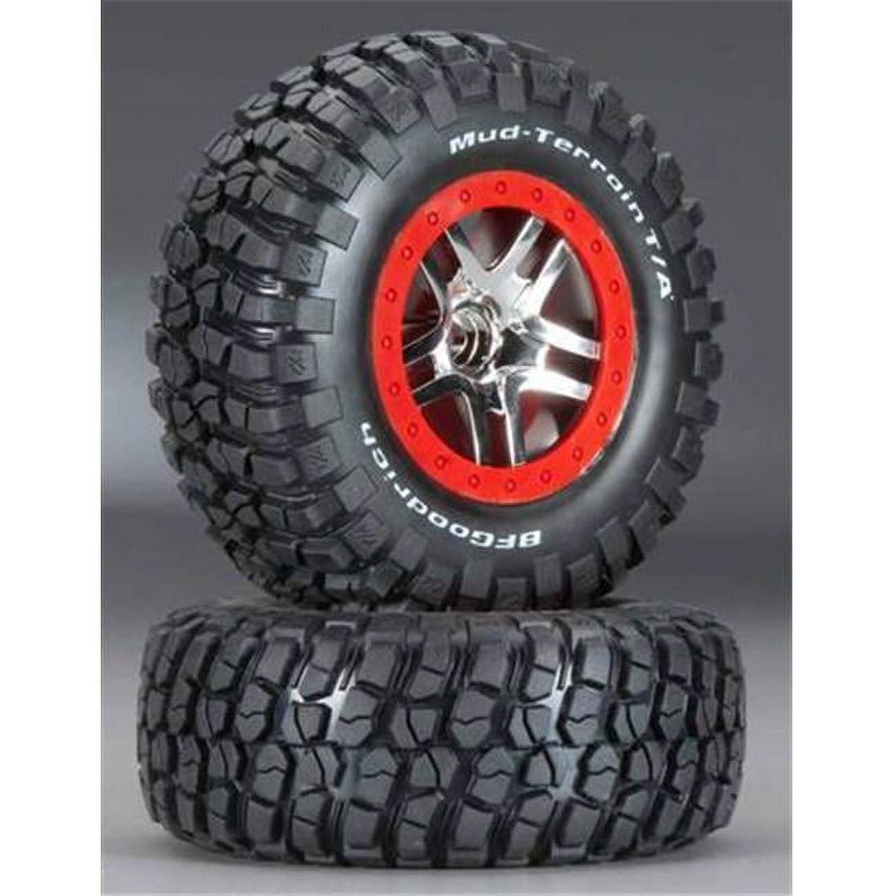 Traxxas Chrome Wheels/Ultra-Soft S1 Mud Terrain Tires Assembled Slash ...