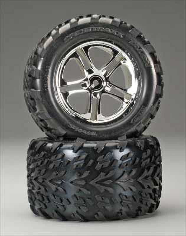 Traxxas Talon Tires On Chrome Split Spoke Wheels, Revo/Maxx, 256-Pack ...