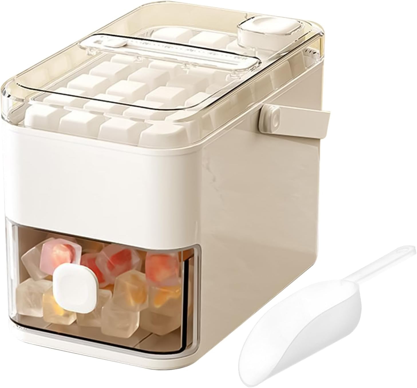 Tray - Ice Tray with Lid and Bin | Portable Easy Release Freezer Maker ...