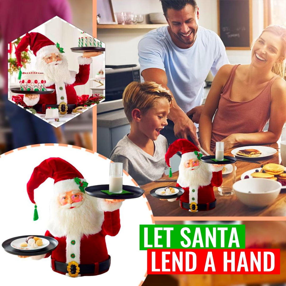 Tray Santa - Santa Holding Tray Figurine - Walmart.com