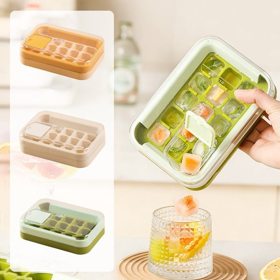 Tray with Lid 15 Grids One Press Release Easy Ice Removal Leakproof ...