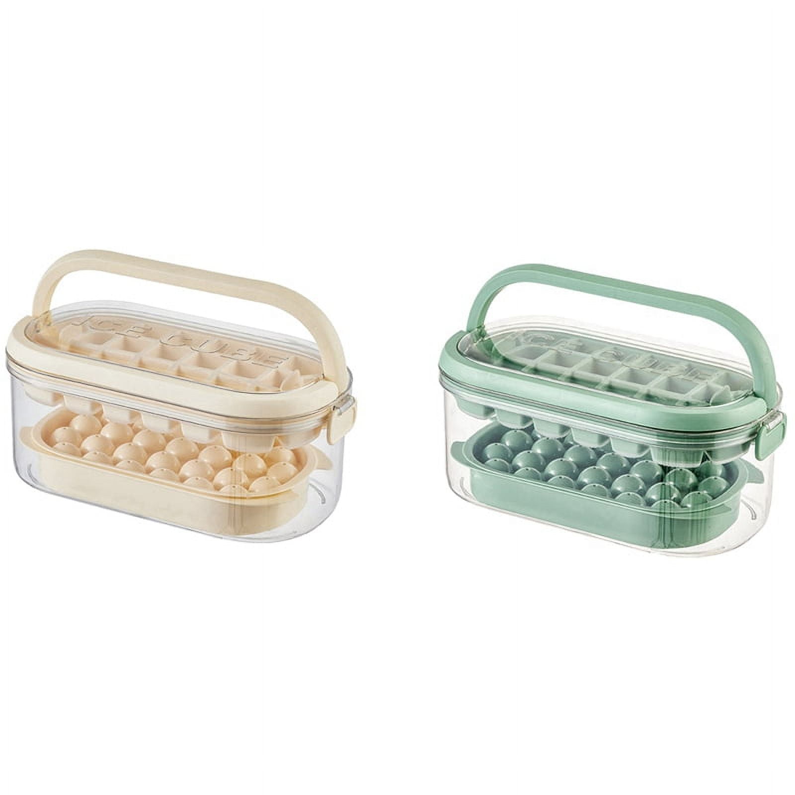 Tray with Lid and Portable Ice Bin, Round Ice Trays, Ice Bucket with ...