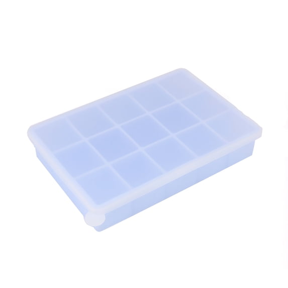 Tray with Lid for Freezer Storage Reusable Silicone Cubes Freezing and ...