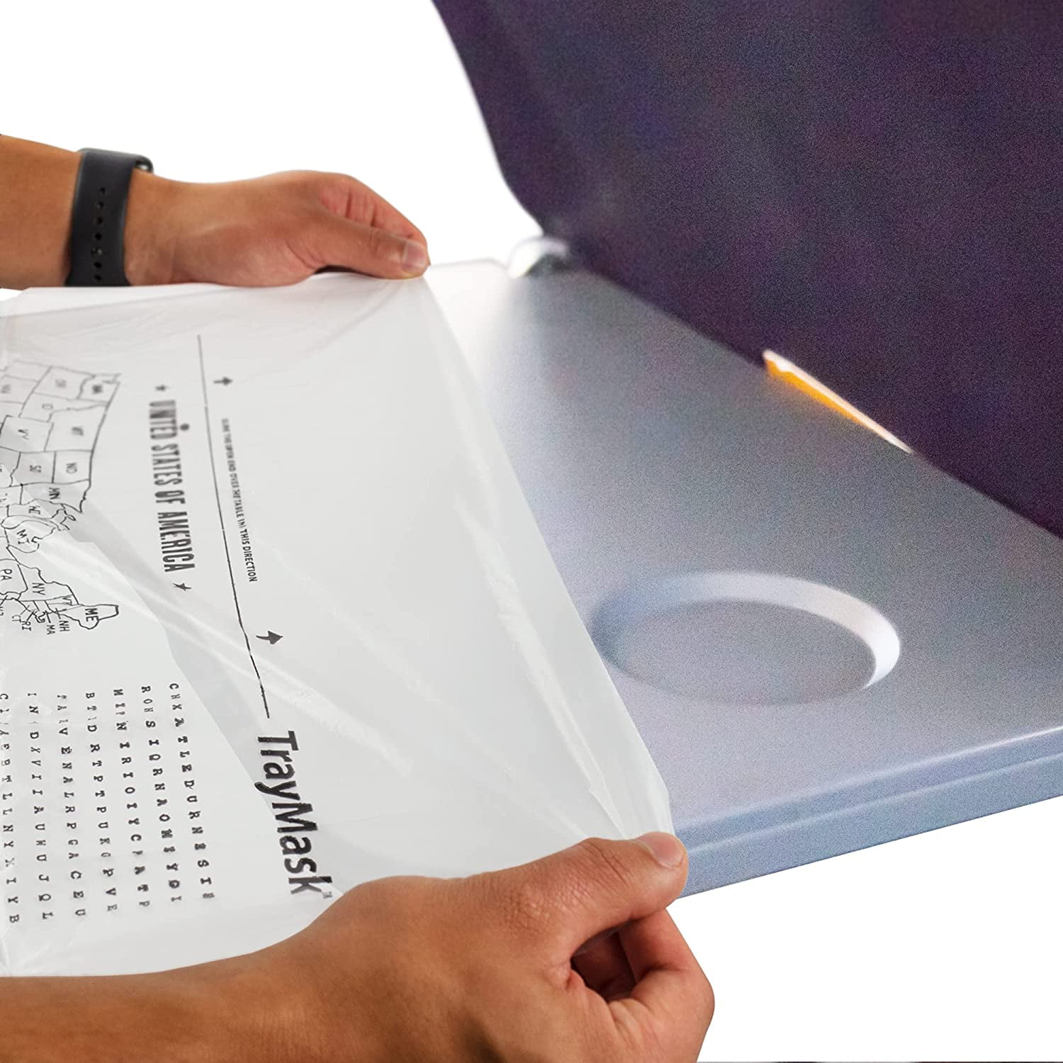 TrayMask Disposable Tray Table Cover | Must Have Airplane Travel ...