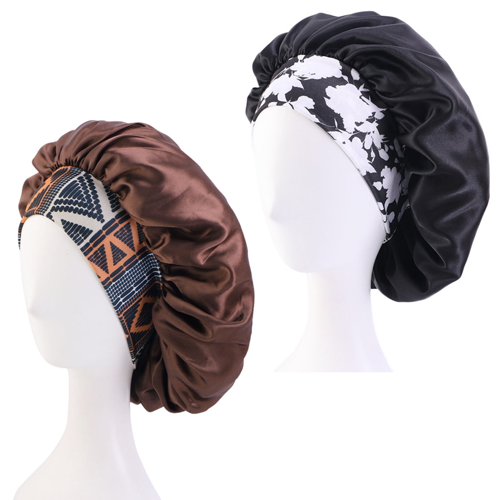 Trayknick 2-Pack Extra Large Silk Satin Bonnet Hair Caps - Comfortable ...