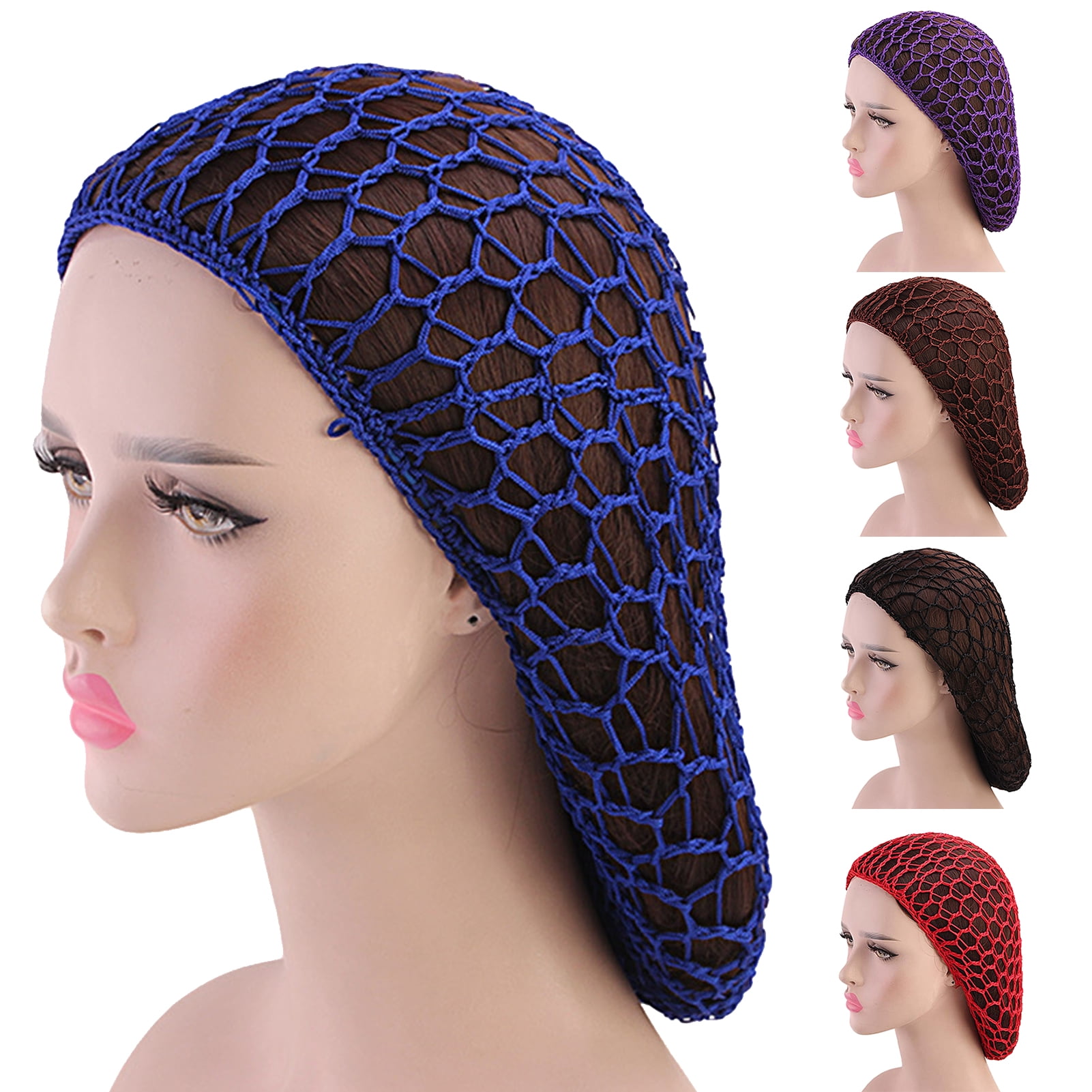 Trayknick 3 Pcs Mesh Hair Net Set - Tangle-Free Hand Woven Hair Elastic ...