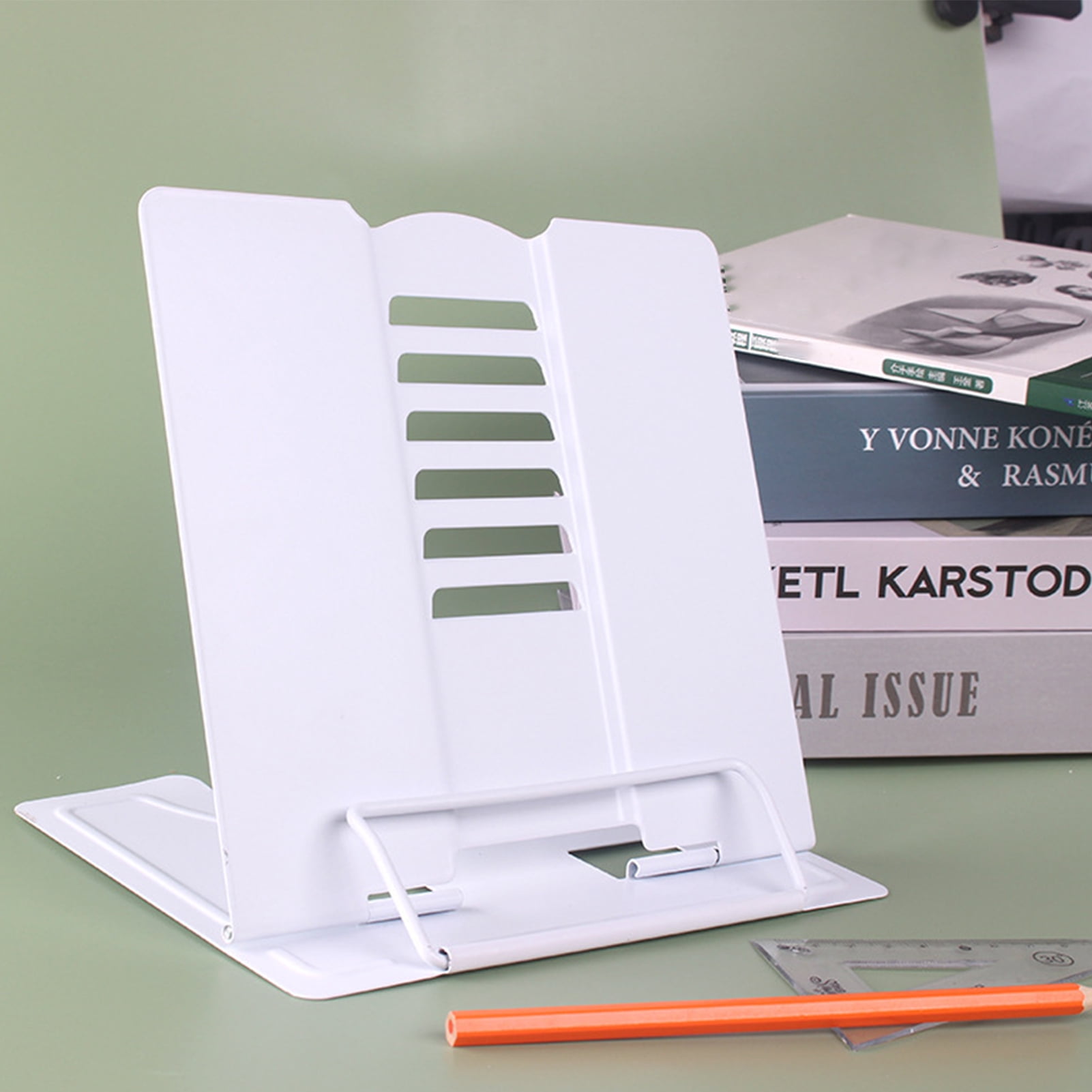 Trayknick Angle Adjustable Metal Book Stand - Stable Support, Space ...