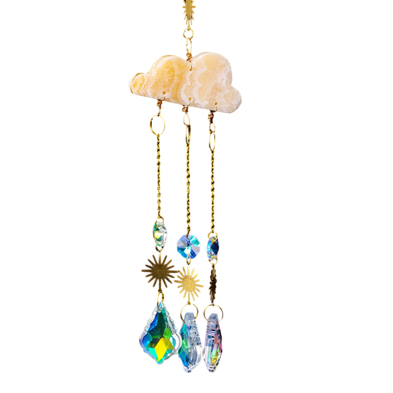Trayknick Carnival Glass Wind Chime Wind Chime Healing Faux Cloud Wind ...