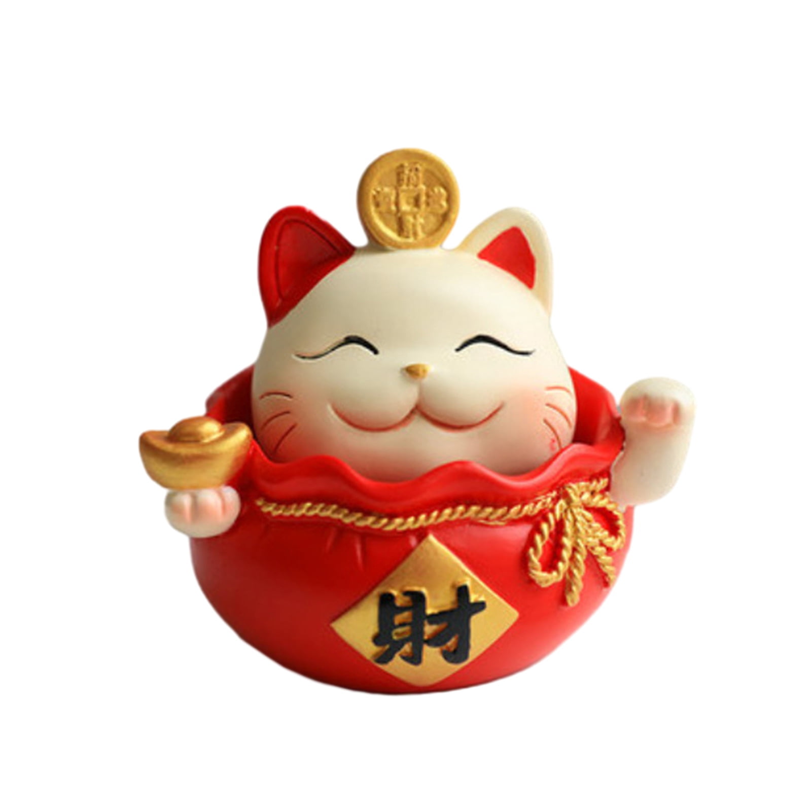 Trayknick Cartoon Lucky Cat Lucky Cat Ornament Fortune Symbol Resin ...