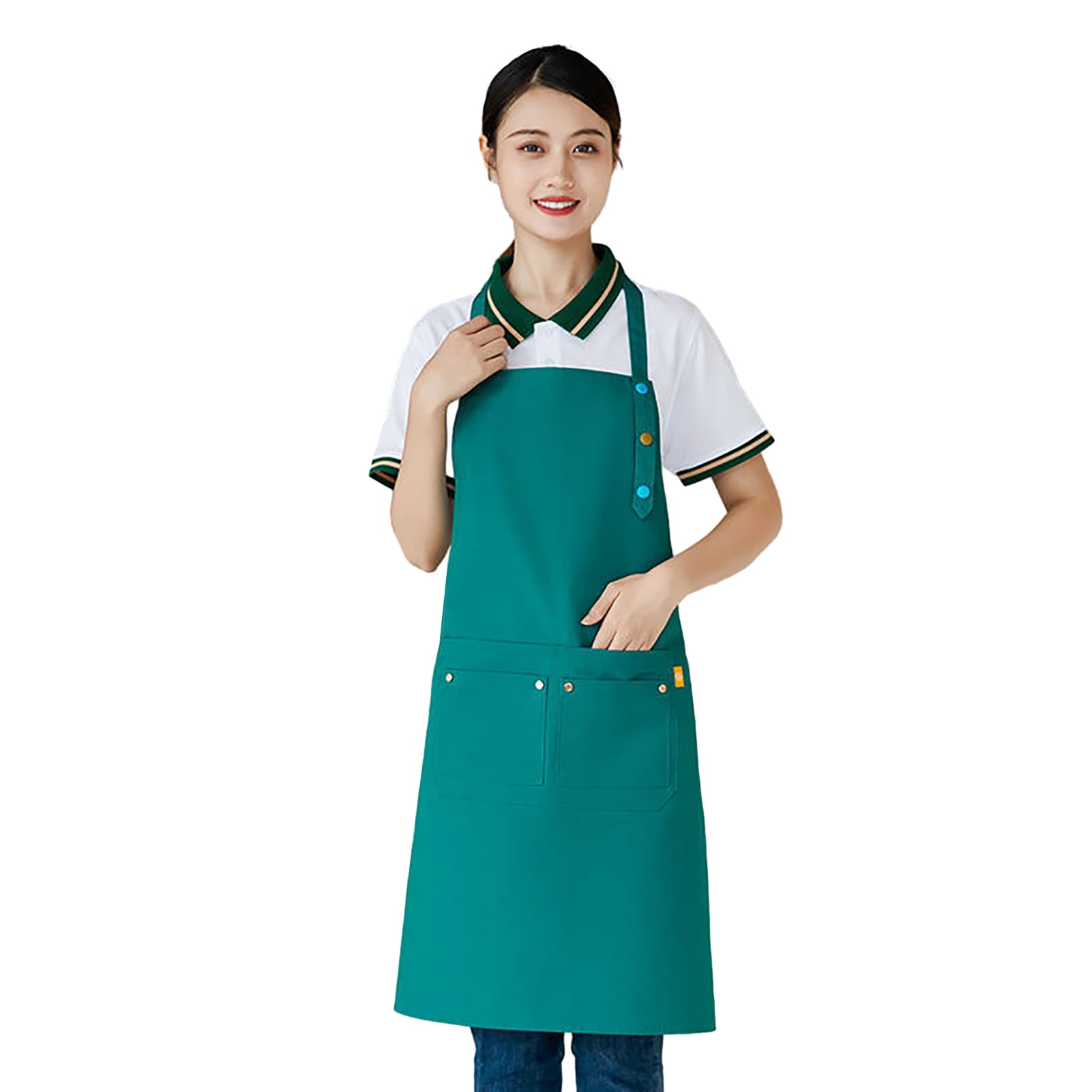 Trayknick Chef Apron Kitchen Apron Adjustable Halter Neck Multi Pockets ...