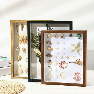 24"W, 24"H Cream Geometric Handmade Overlapping Shells Shadow Box with ...