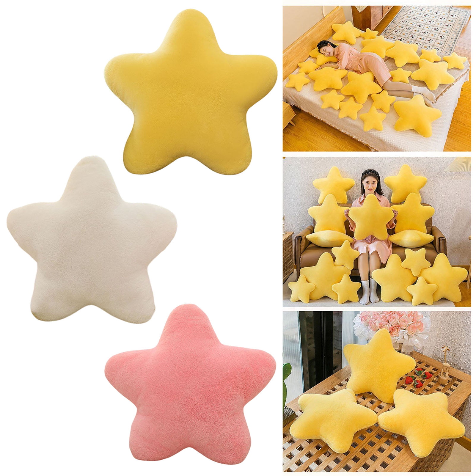 Trayknick Cute Soft Fluffy Star Pillow - Sleeping Throw Cushion, Sofa ...