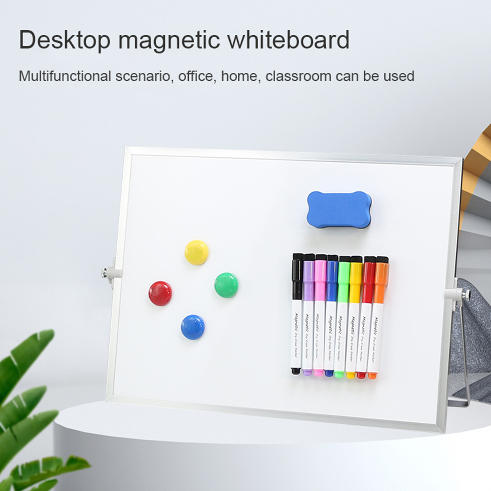 Trayknick Double-Sided Magnetic Desktop Whiteboard - Portable Writing ...