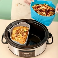 MegaChef Triple 2.5 Quart Slow Cooker and Buffet Server in Brushed ...