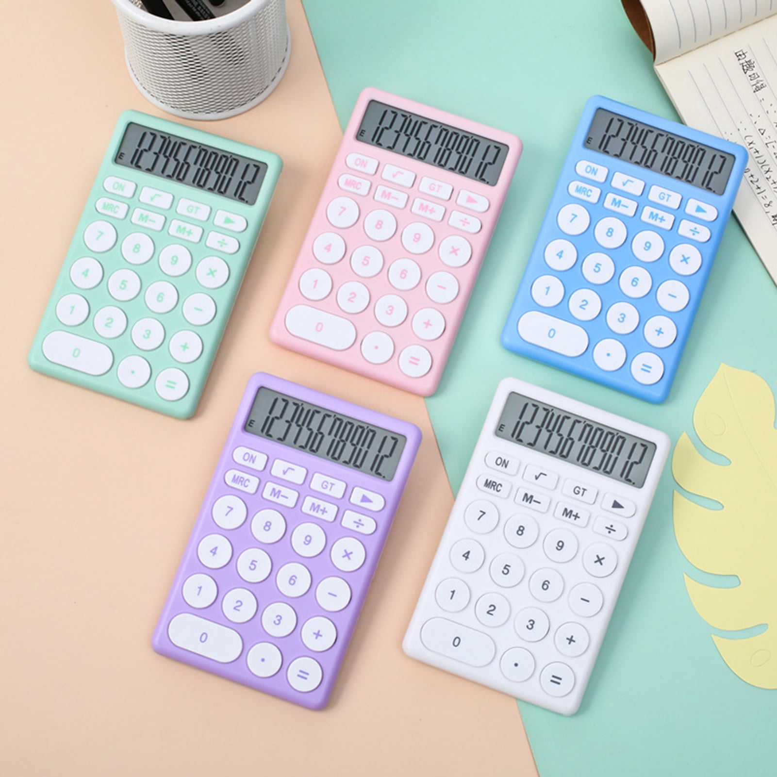 Trayknick Electronic Calculator - 12 Digit LCD Display, Colorful for ...
