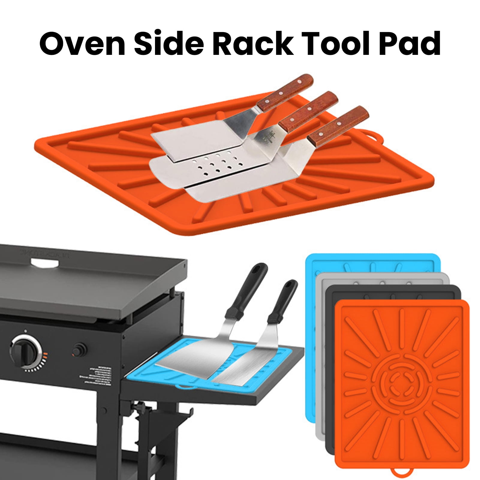 Trayknick Grill Side Shelf Silicone Mat - Food Grade Heat-Resistant ...