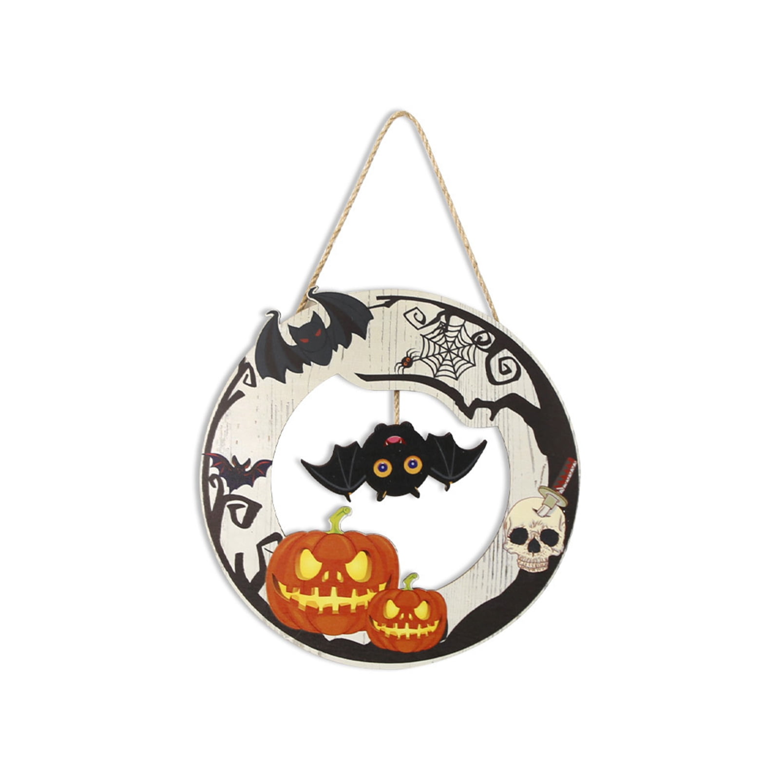 Trayknick Halloween Door Hanging Halloween Door Sign Cartoon Ghost Bat ...