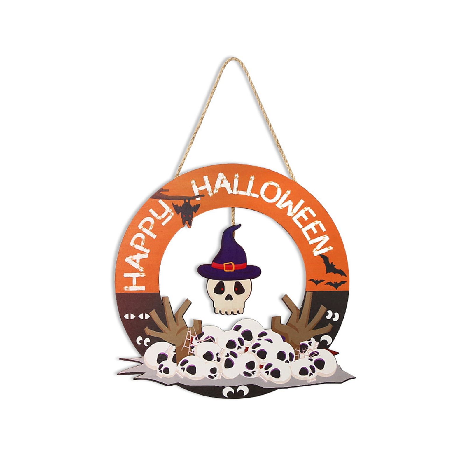 Trayknick Halloween Door Hanging Halloween Door Sign Cartoon Ghost Bat ...