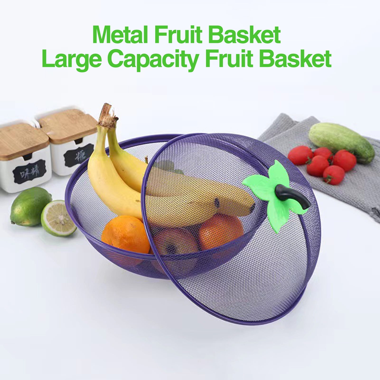Trayknick Heavy Duty Metal Fruit Basket - Vegetable Washing Basin with ...