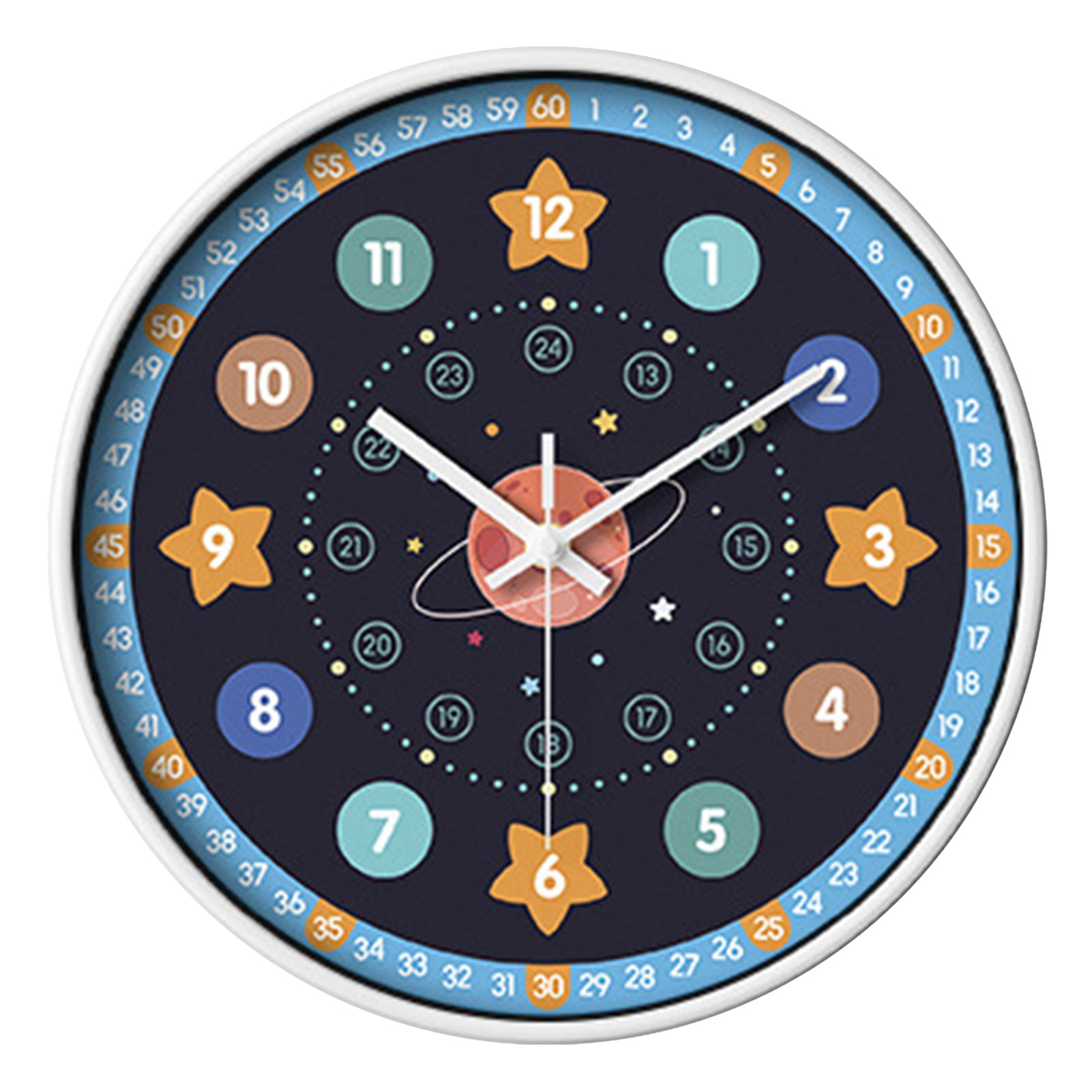 Trayknick Kids Wall Clock 12-inch Round Wall Clock Cartoon Dinosaur ...