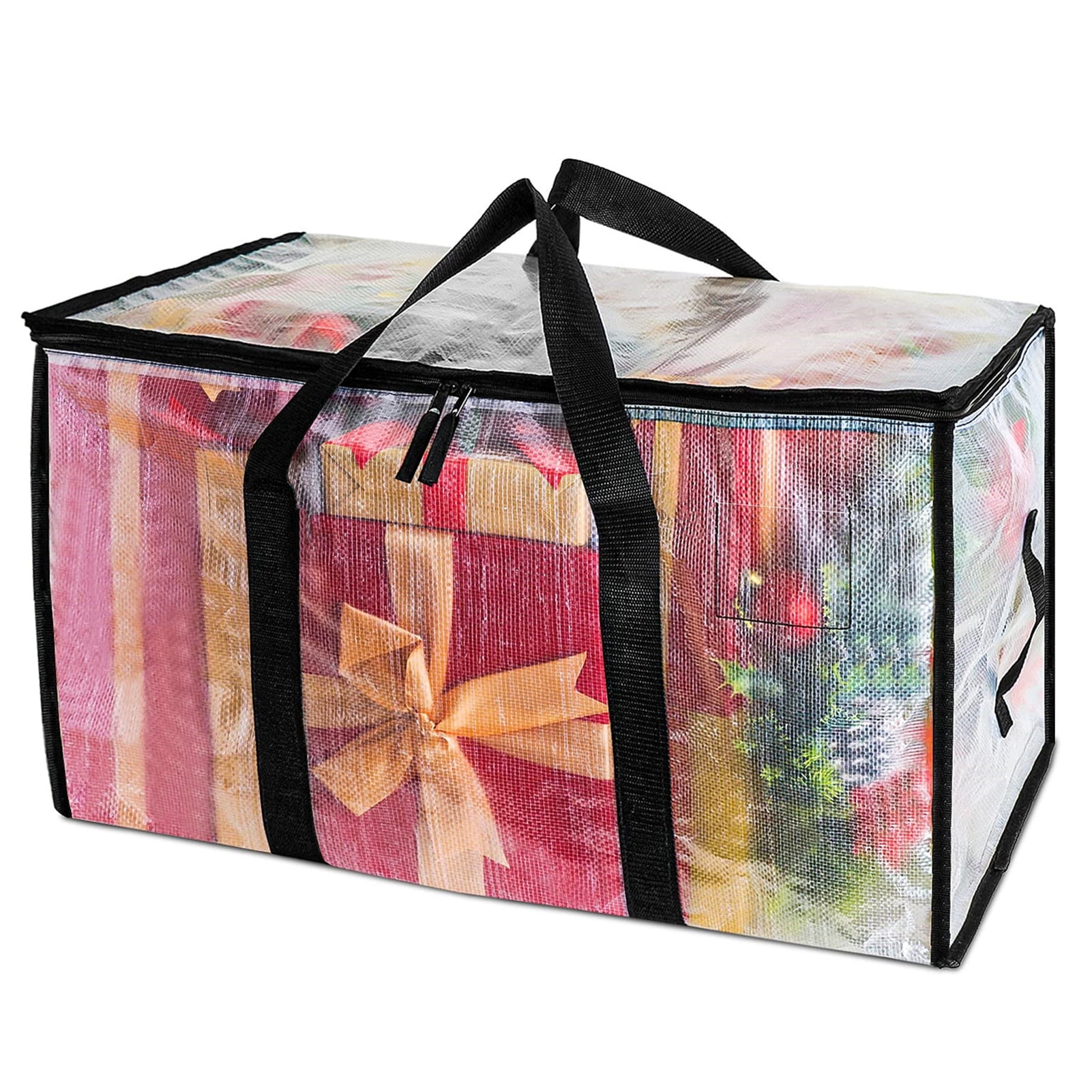 Trayknick Large Capacity Moving Clear Bag - Portable Handle Zipper ...