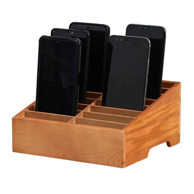 Trayknick Mobile Phone Storage Box Desktop Storage Box Wooden Cell ...