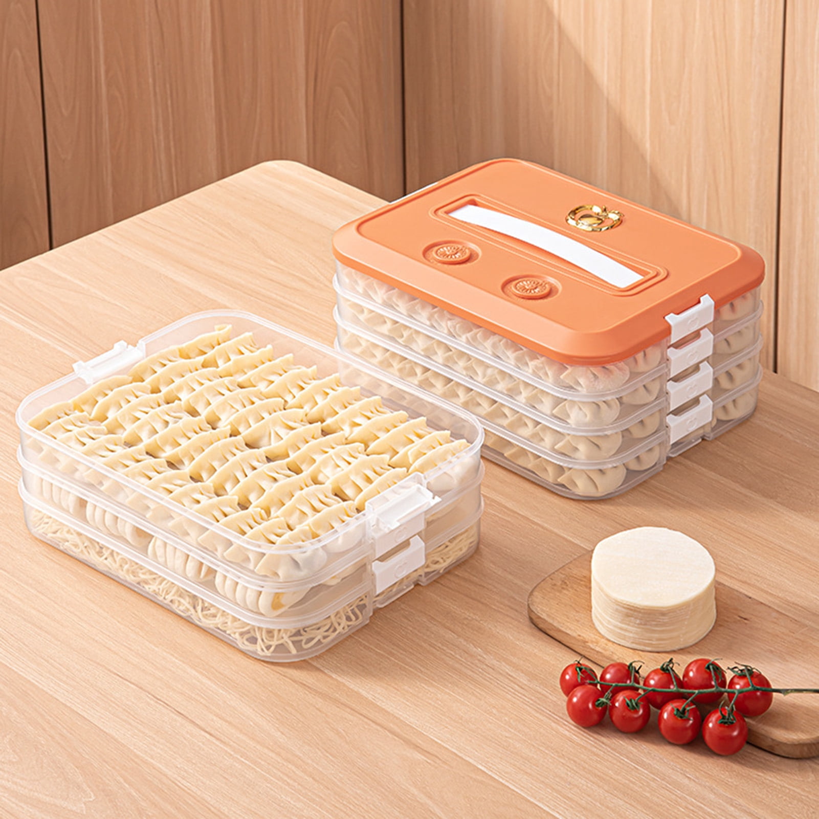 Trayknick Multi-layer Dumpling Storage Box - Large Capacity Airtight ...