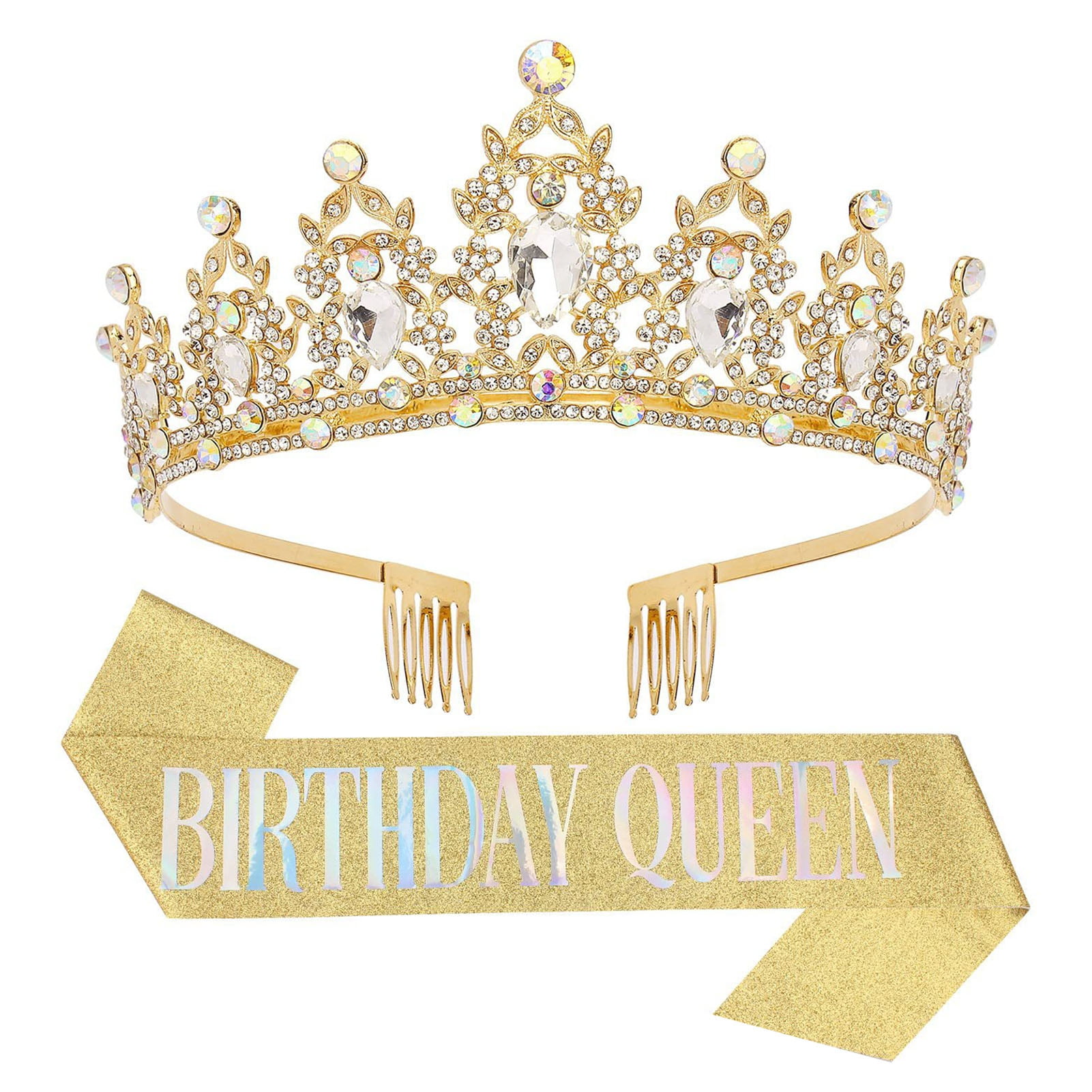 Trayknick Prom Queen Crown Elegant Etiquette Belt Set with Perfect for ...