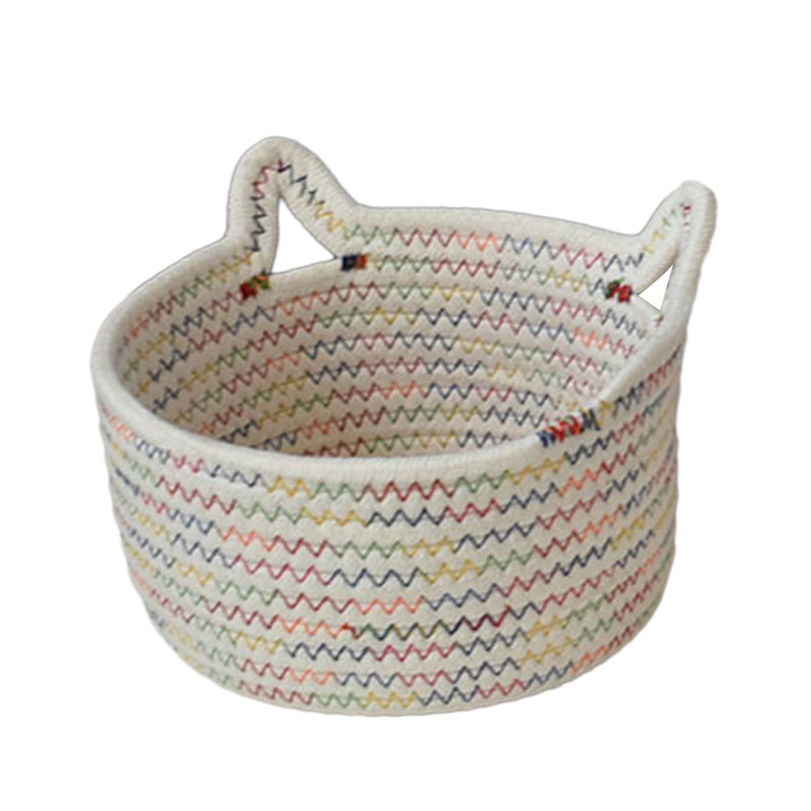 Trayknick Rustic Farmhouse Basket Small Woven Cotton Rope Storage ...